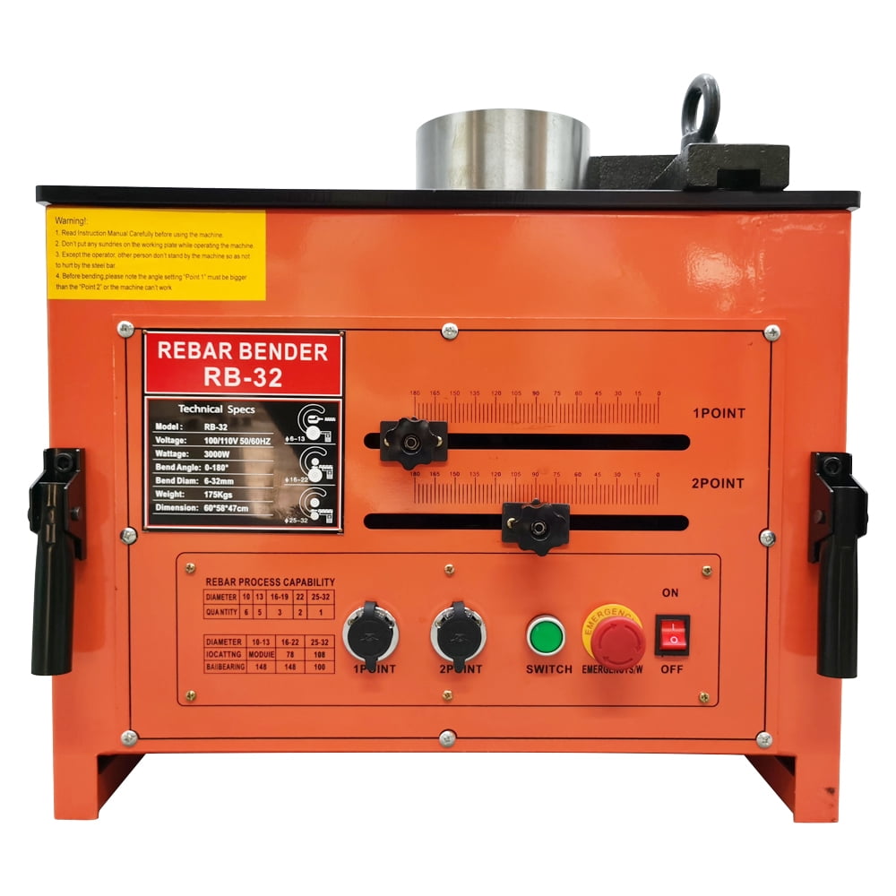 Electric Rebar Bender Steel Rod Bending Machine with 2 Foot Switch 110V ...