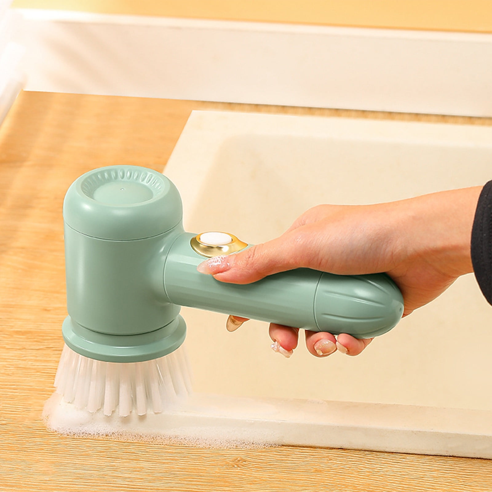 Electric Rechargeable Grout Brush | Bathroom Tile Scrubber with 2 ...