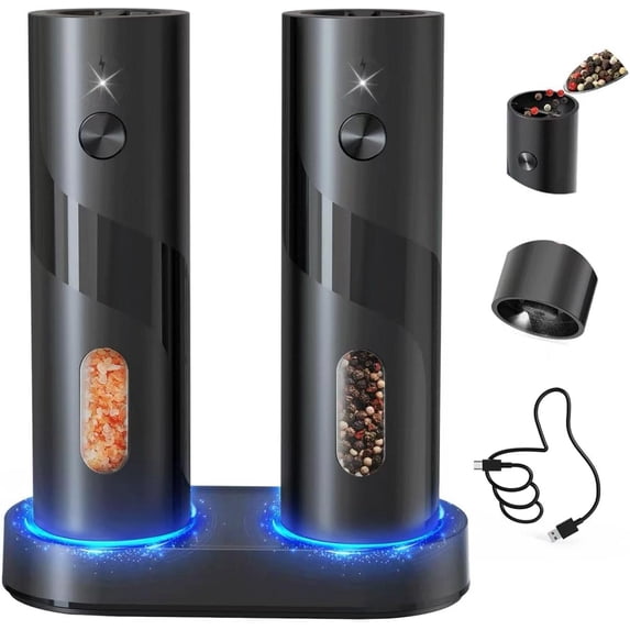 Electric Rechargeable Salt and Pepper Grinder Set Top-Refill Automatic ...