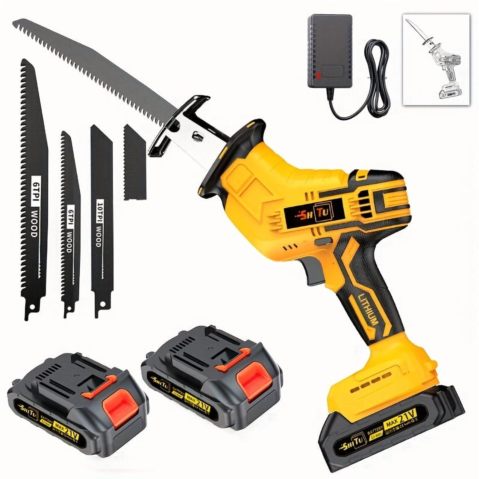 Electric Reciprocating Saw & Rotary Cutter, Wireless $2 \text{ in } 1 ...