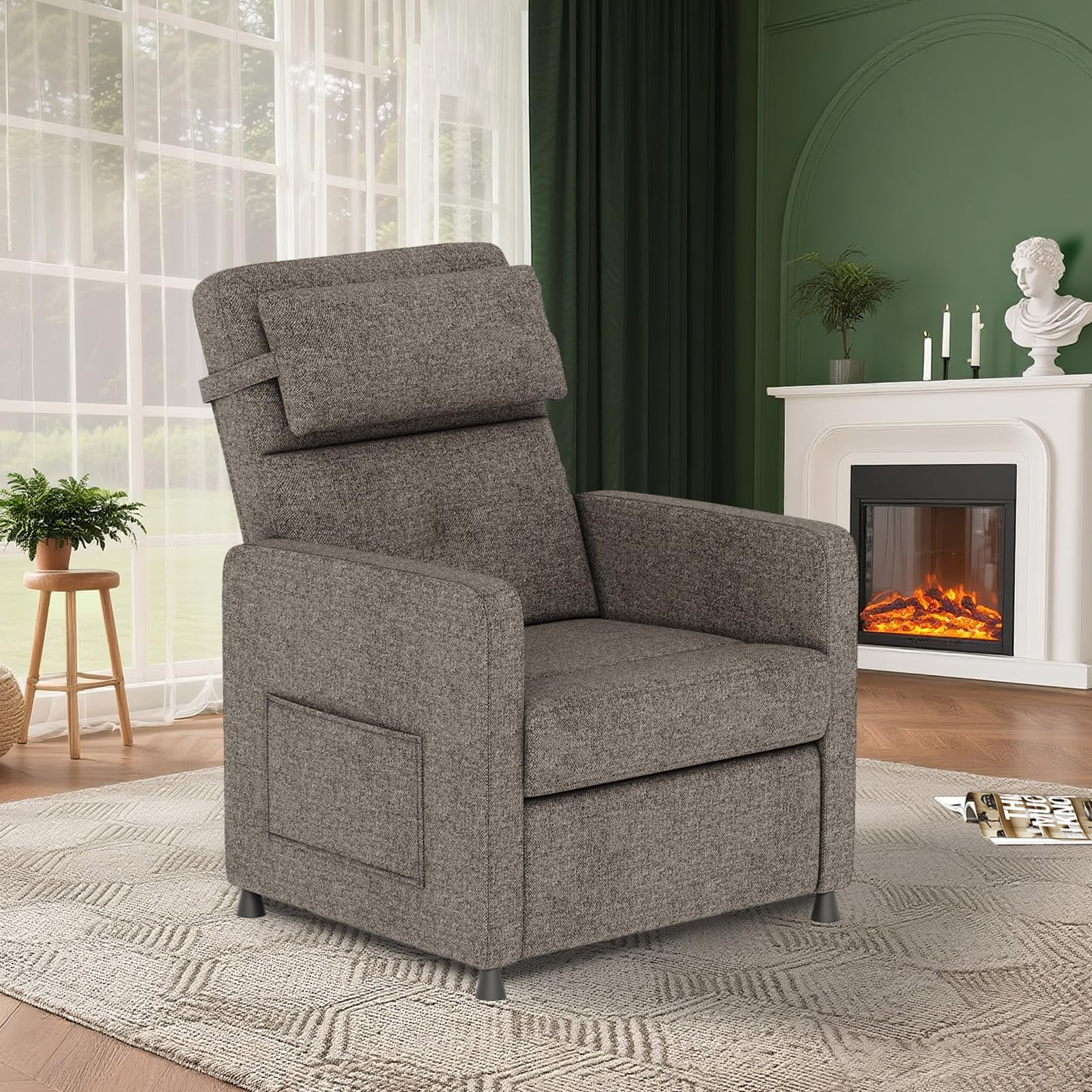 Electric Recliner Chair with Adjustable Backrest & Footrest, 3-Position ...
