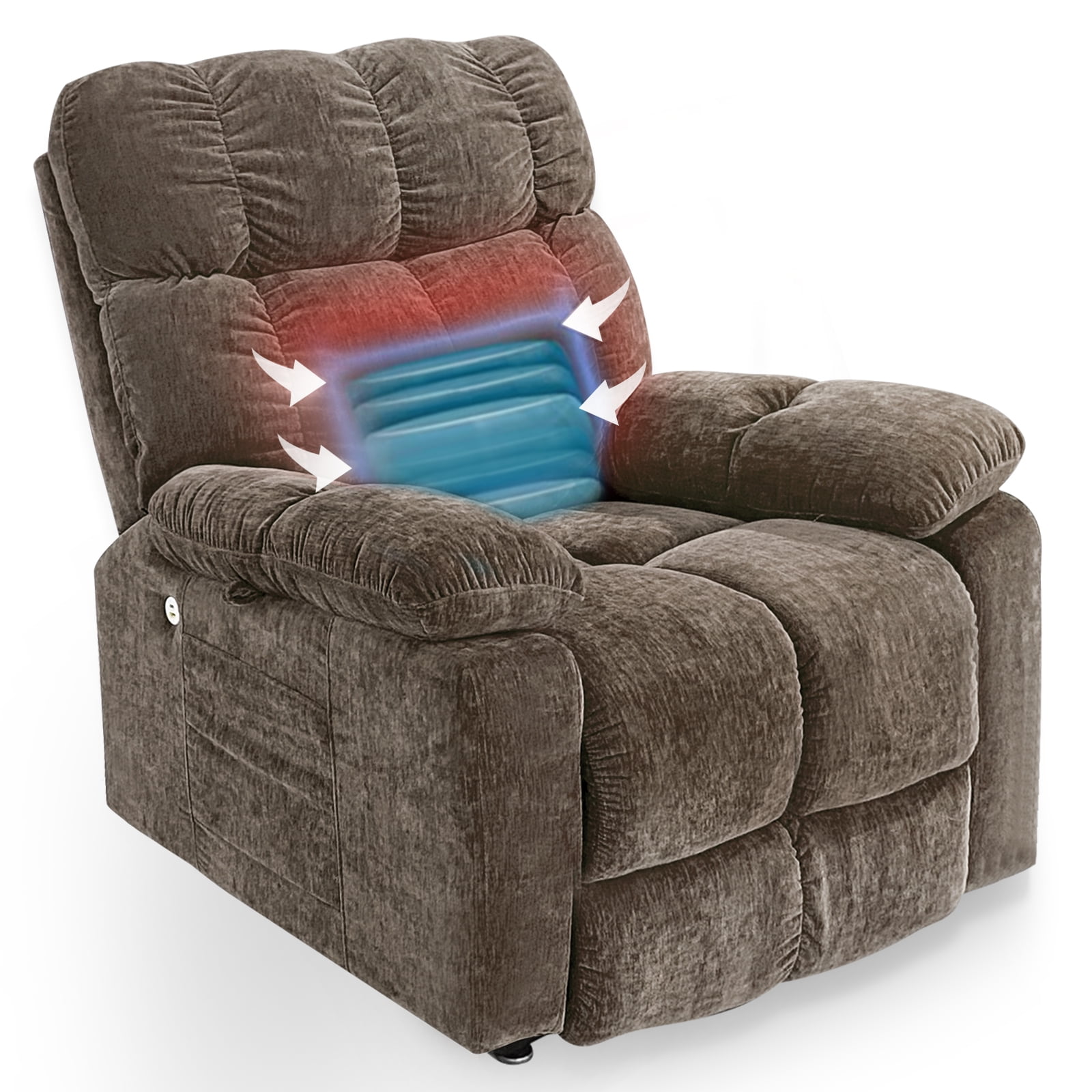 Electric Reclining Chair Power Lift Recliner Chair With USB Charge ...