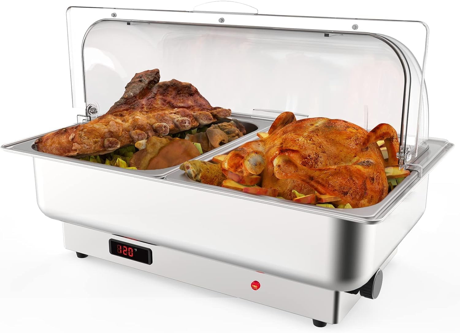 Electric Rectangular Chafing Dish Buffet Set | 2 x 4.5QT Stainless ...