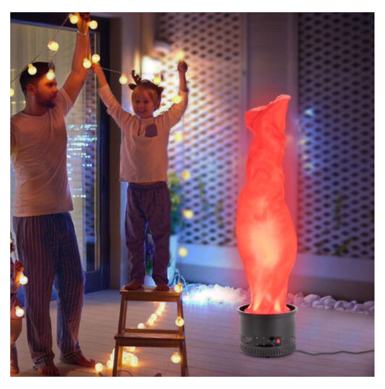 Electric Red Flame Light Simulated Campfire Light Fake Flame Lamp ...