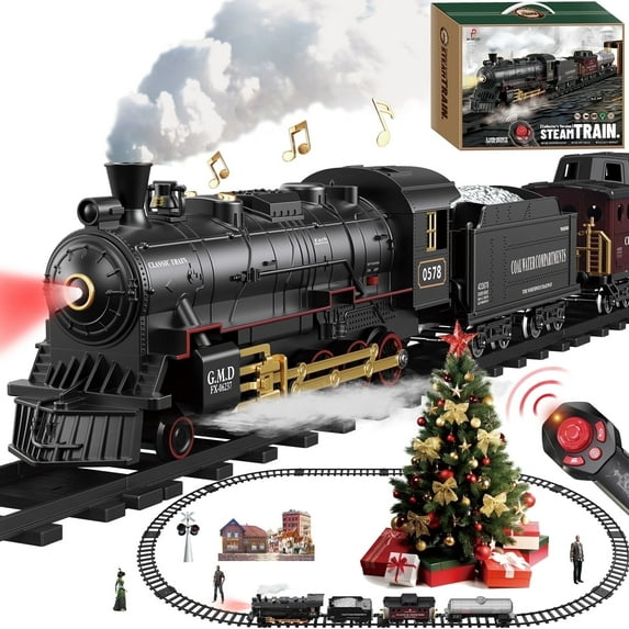 UFULMN Electric Remote Control Train Set Christmas Trains Steam ...