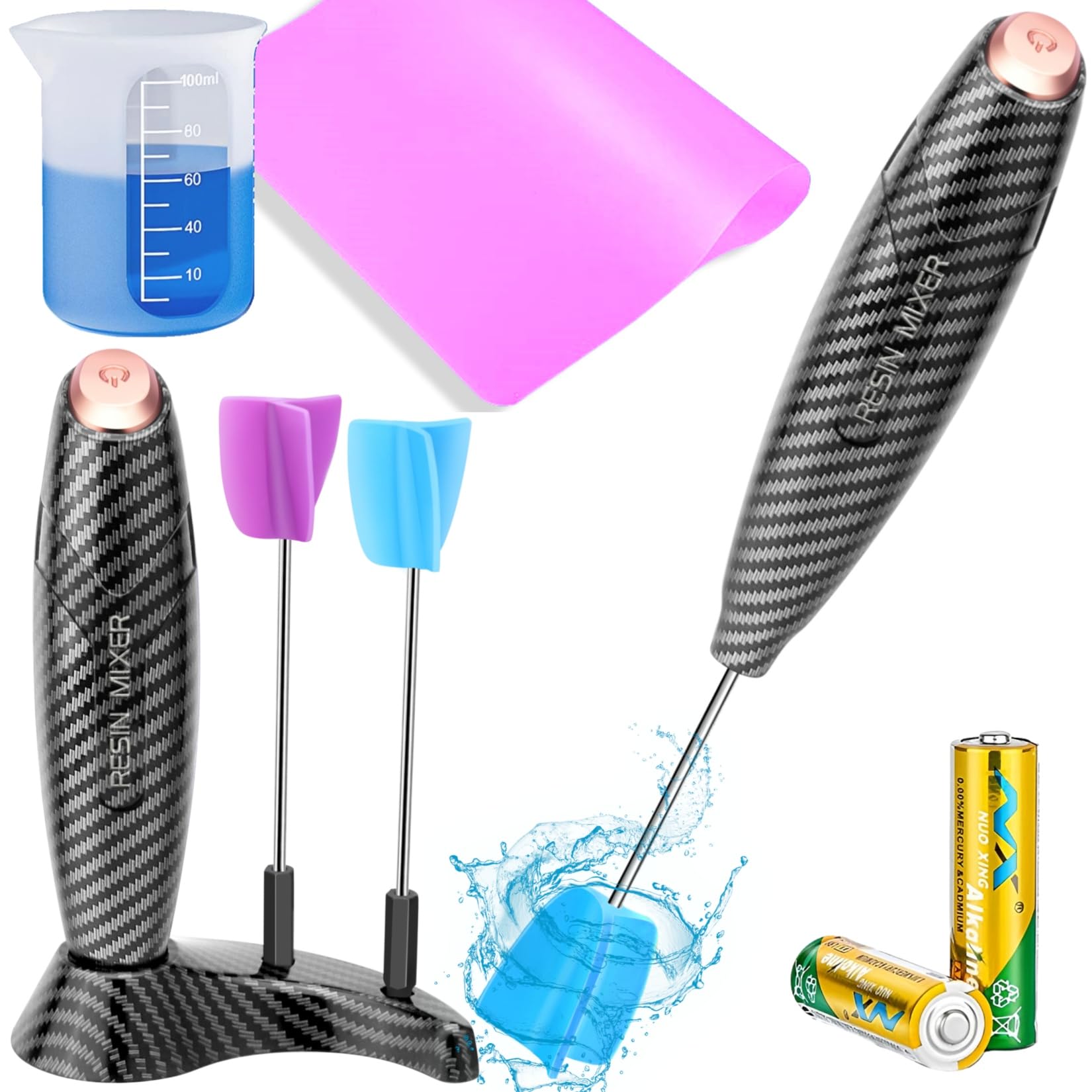 Electric Resin Mixer,Silicone Measurings Cups for Resin Epoxy Mixer for ...