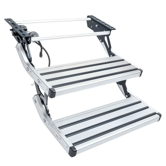 Electric Retractable RV Steps with LED Light, 2-Step, 400 LBS Load ...
