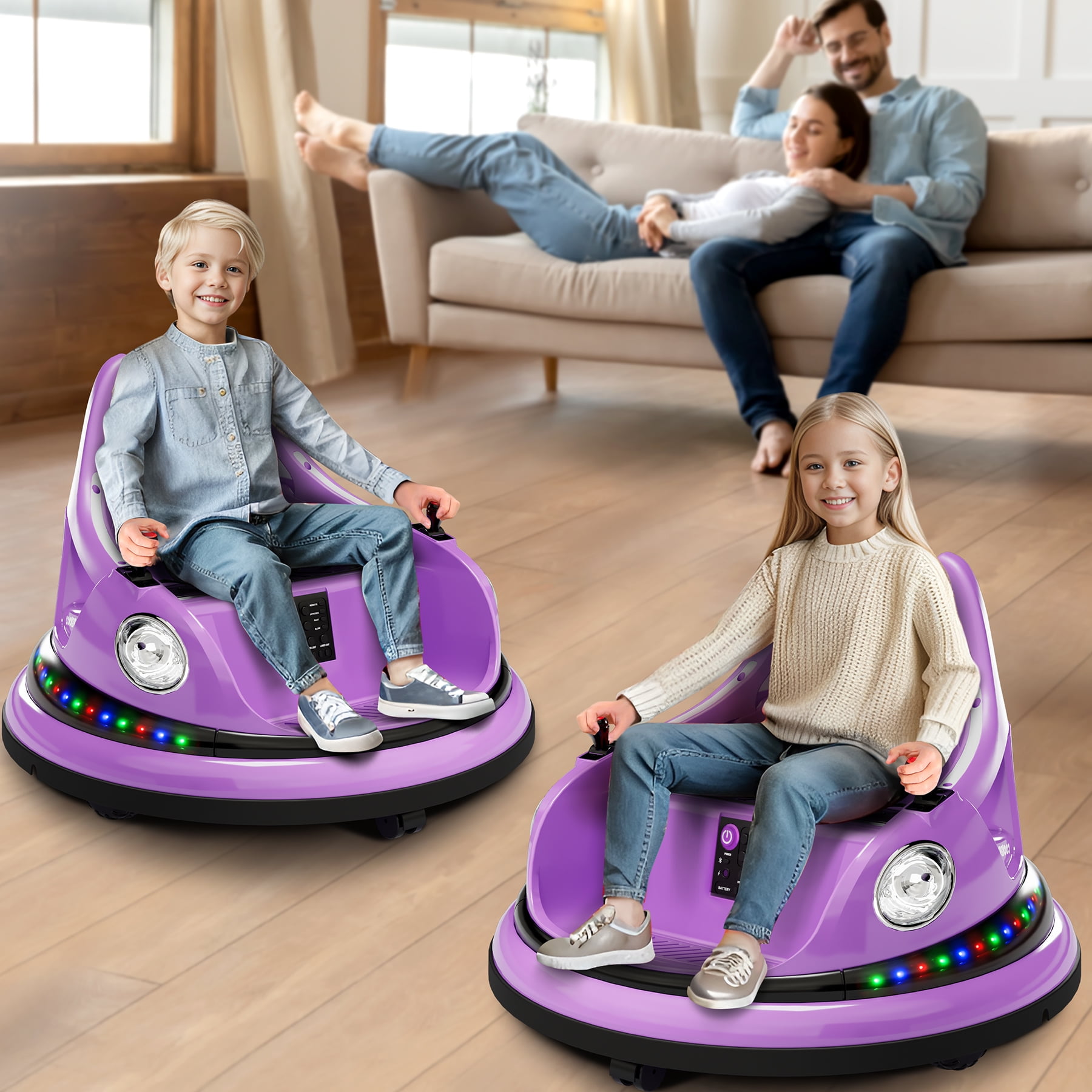 Electric Ride On Bumper Car for Kids, 12V Ride on Toddler Bumping Car ...