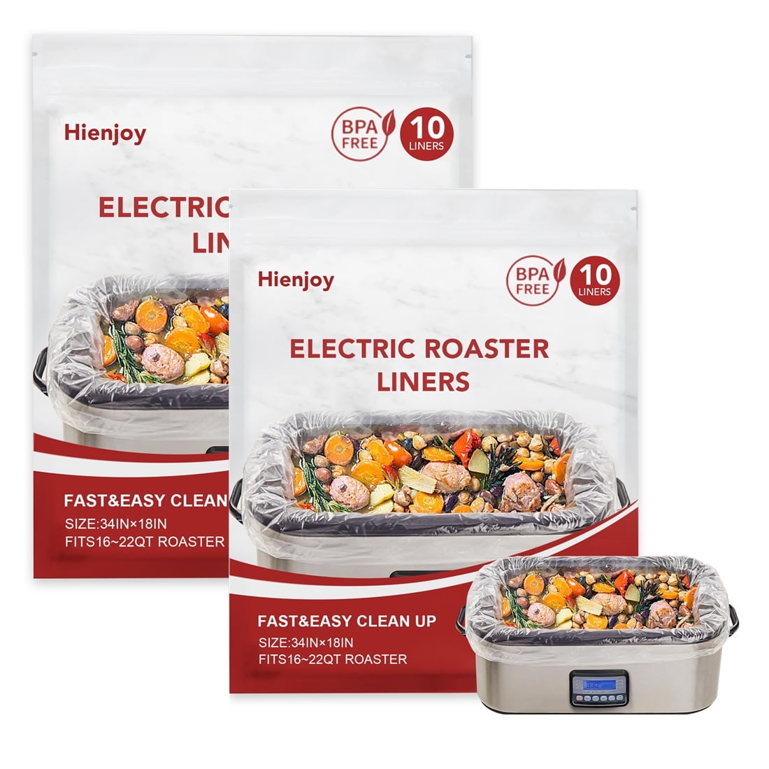 Electric Roaster Liners,20 Pack, 18" × 34" Disposable Roaster Liners ...