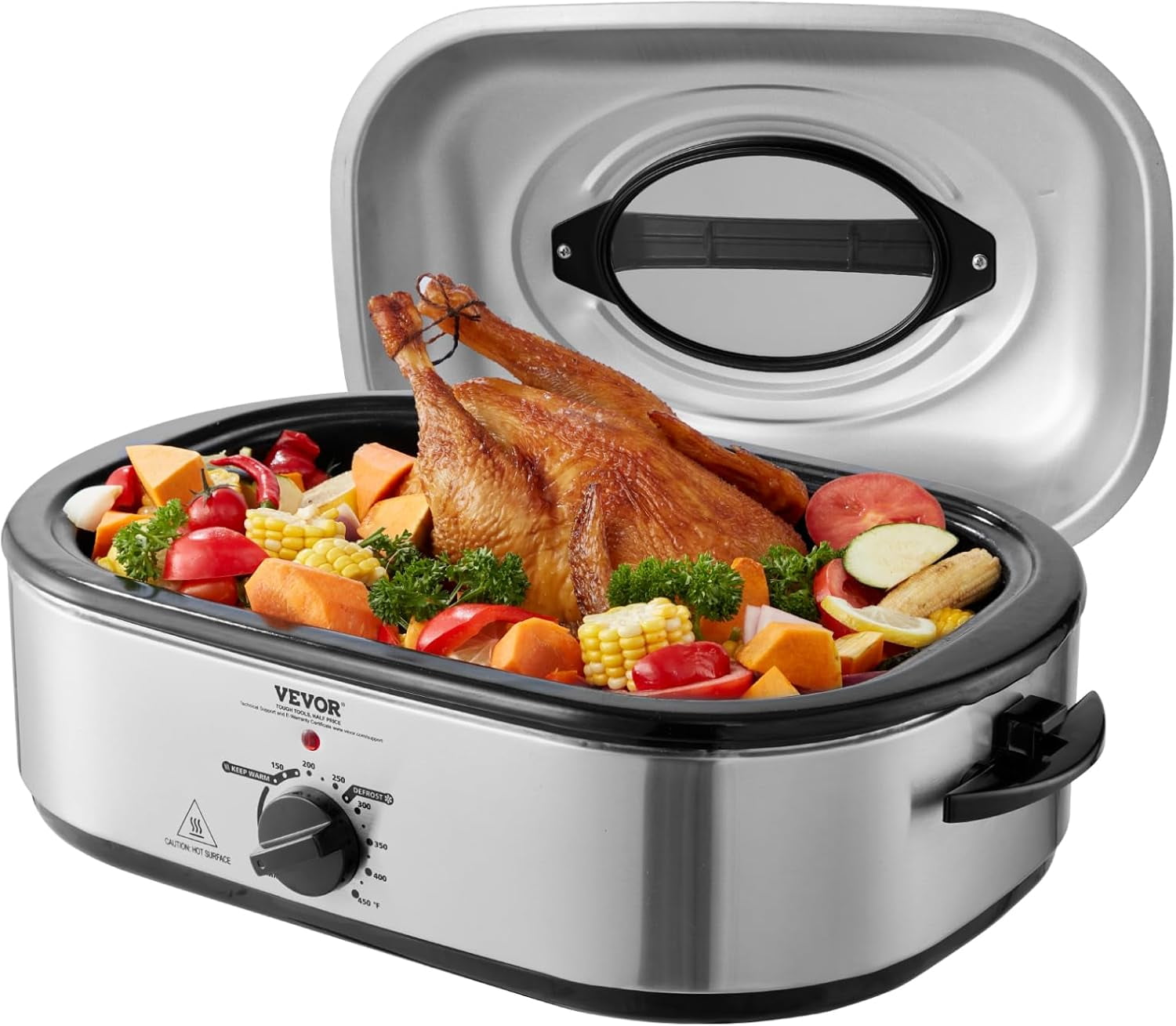 Electric Roaster Oven, 22 QT Turkey Roaster Oven with Self-Basting Lid ...