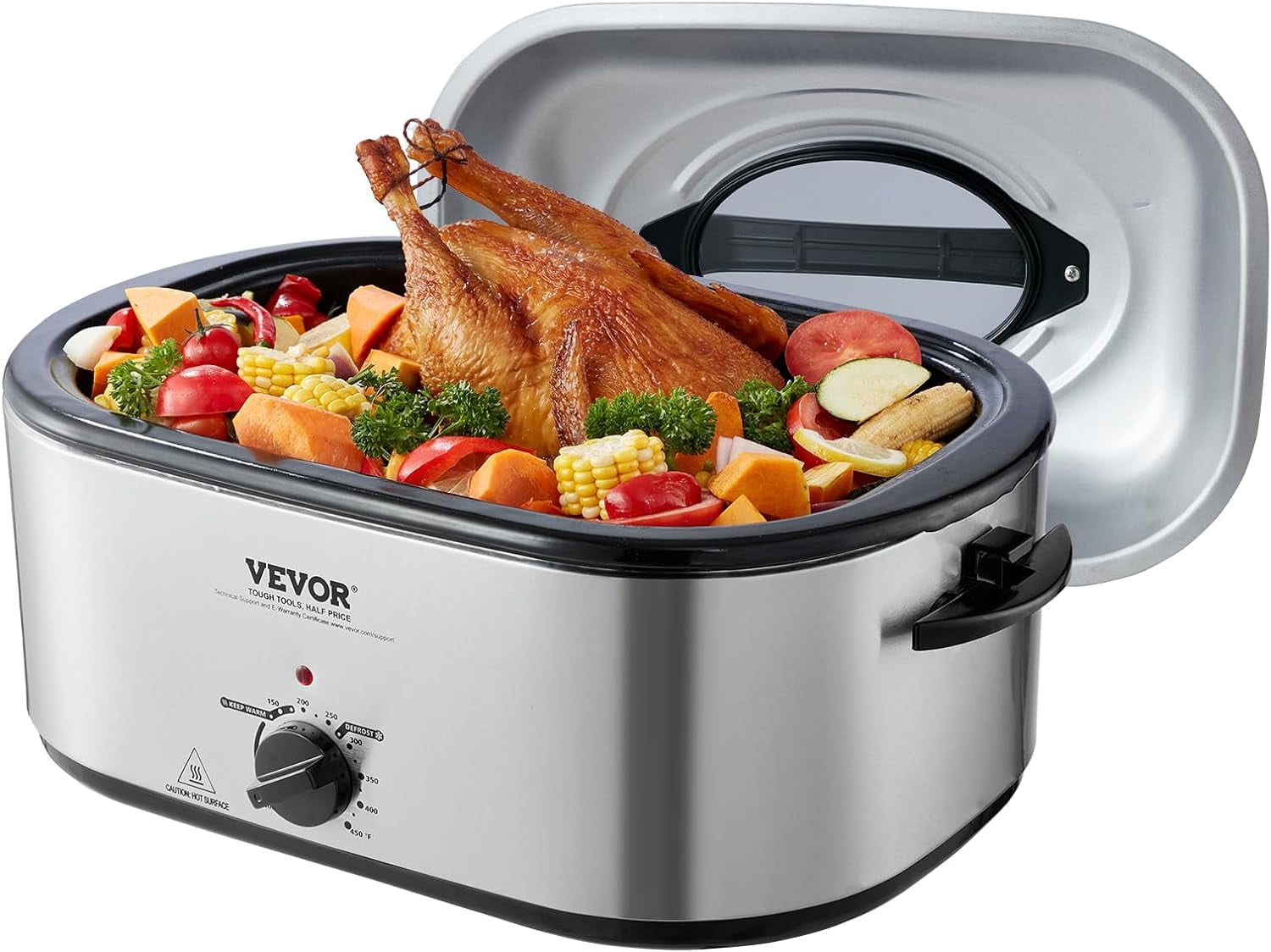Electric Roaster Oven, 24 QT Turkey Roaster Oven with Self-Basting Lid ...