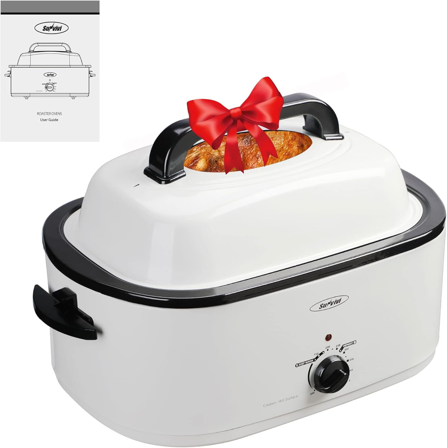 Electric Roaster Oven, 28lb 24-Quart Turkey Roaster with Viewing Lid ...