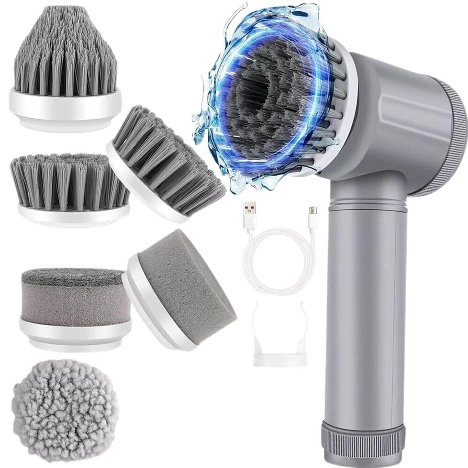 Electric Rotary Scrubber, Cordless Removable Rechargeable Cleaning ...