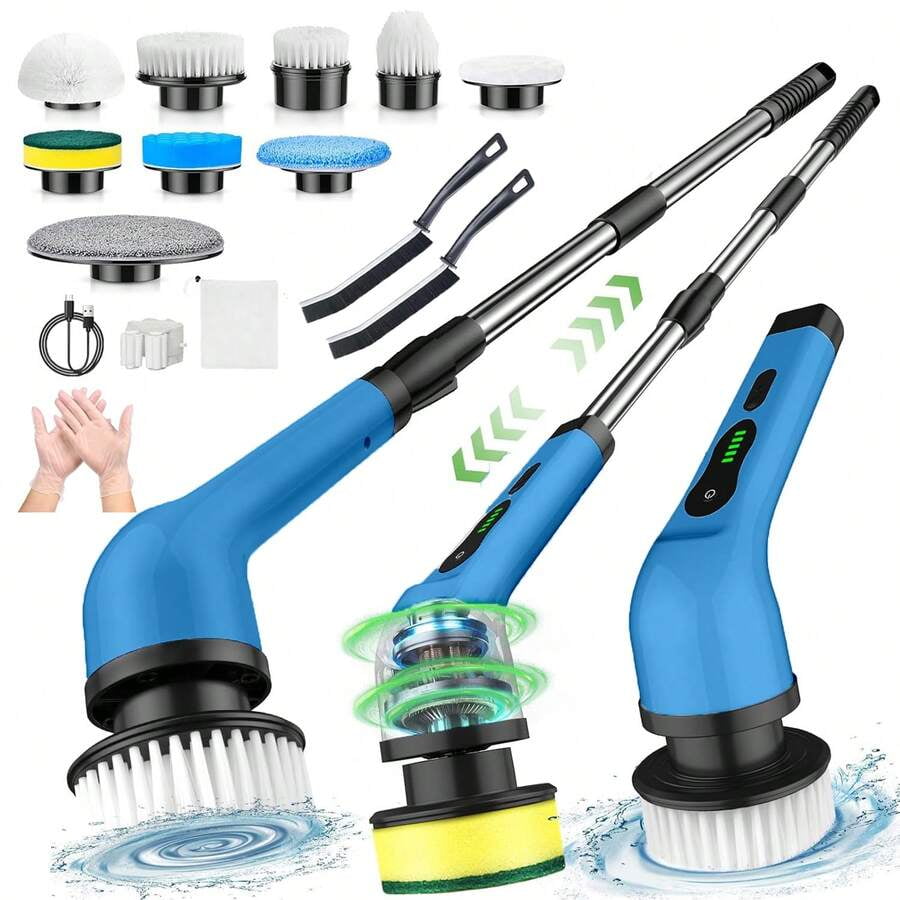 Electric Rotary Scrubber, Rechargeable Cleaning Brush, Shower Scrubber ...