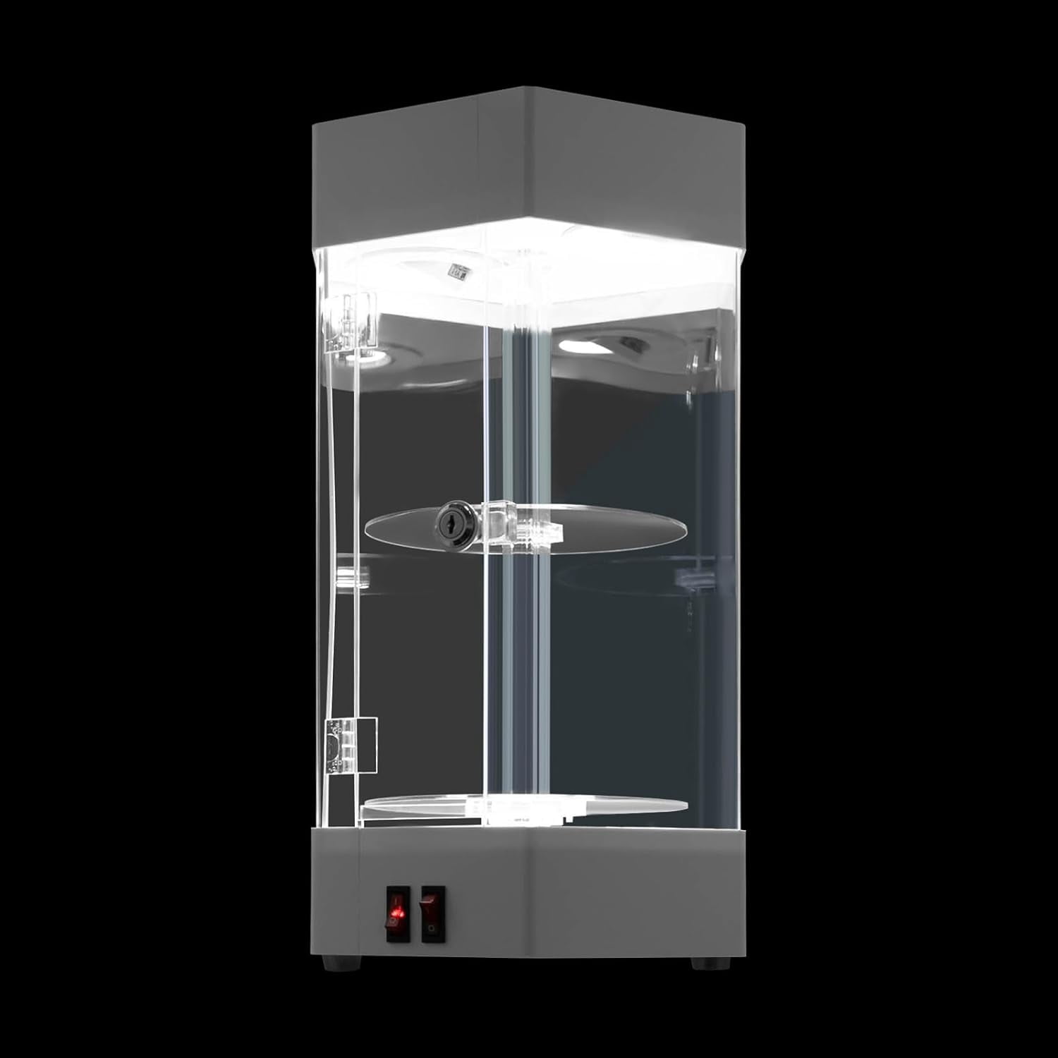 Electric Rotating Display Case Lockable Acrylic Jewelry Display Case ...