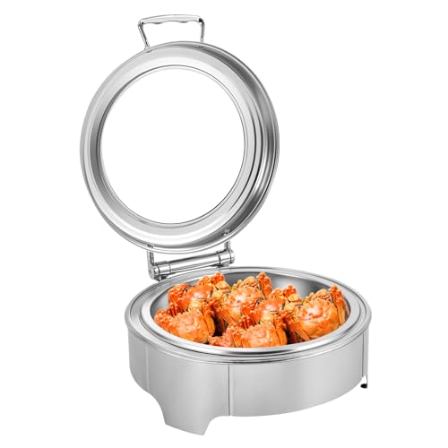 Electric Round Chafing Dish Buffet Set, 6.34QT Electric Chafing Dish ...