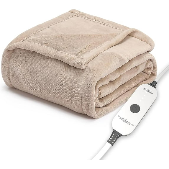 Electric Royal Luxe Microplush Heated Blanket, 12 Heat Settings, 12 ...