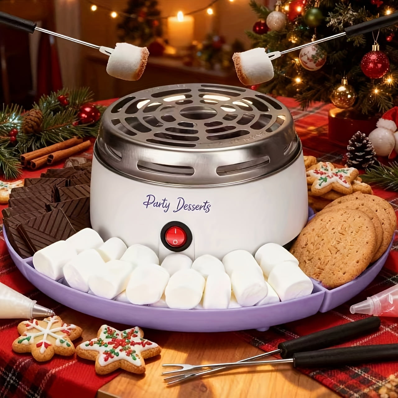 Electric S'mores Station, Indoor Tabletop Marshmallow Roaster Kit, 4 ...