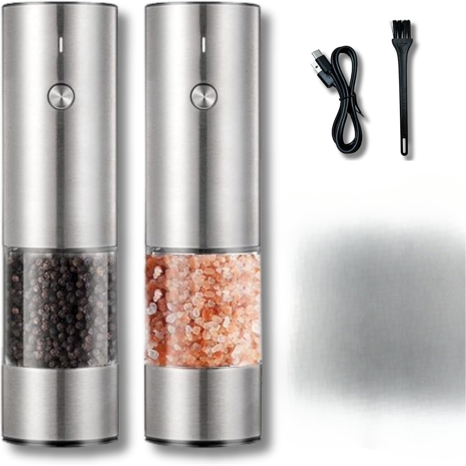 Electric Salt and Pepper Grinder Set of 2 | Automatic One Handed USB ...