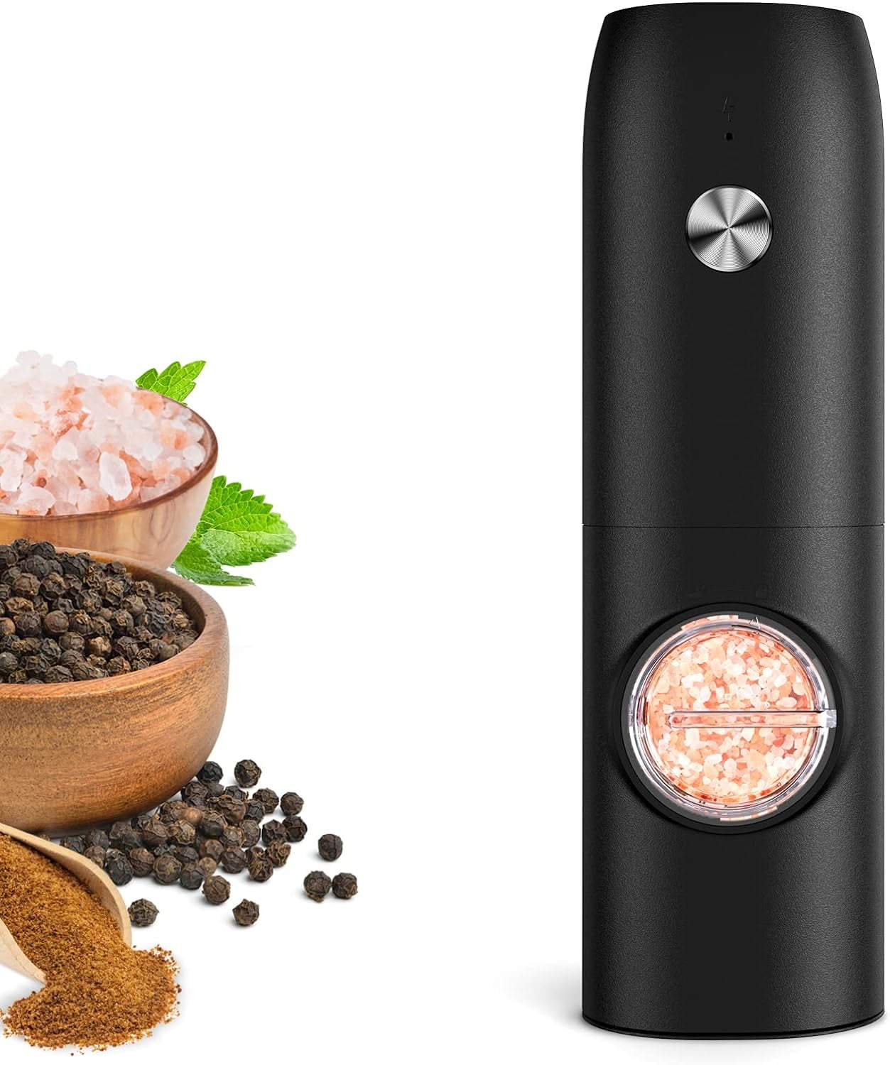 Electric Salt and Pepper Grinder Set (2 Pack), Rechargeable - No ...