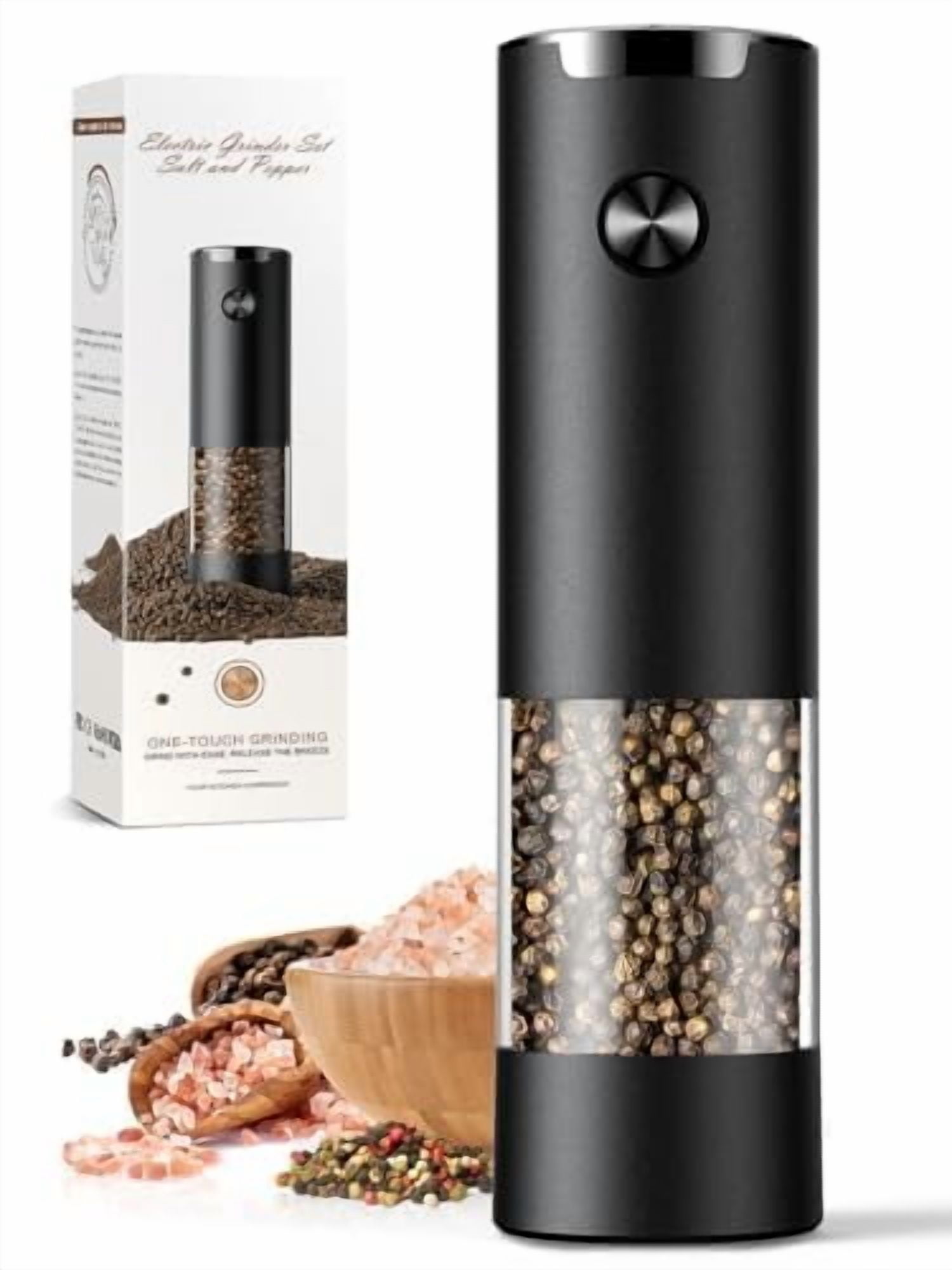 Electric Salt and Pepper Grinder Set Automatic Battery Pepper Mill ...