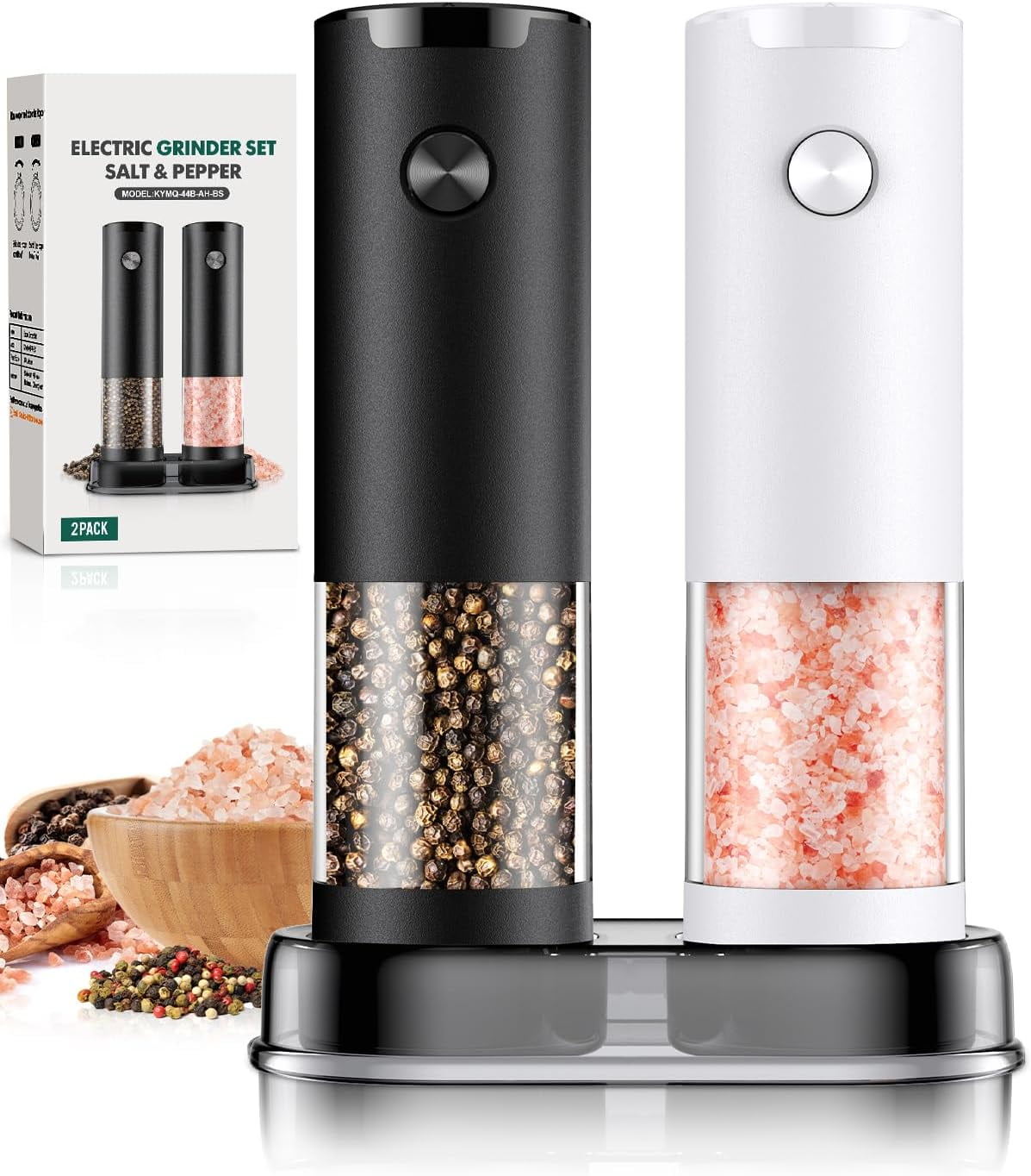 Electric Salt and Pepper Grinder Set Automatic Battery Pepper Mill ...