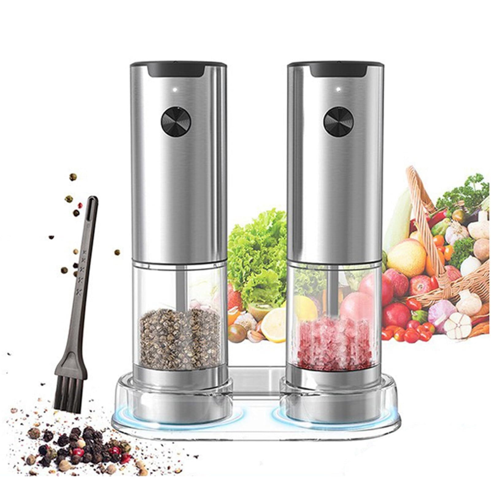 Electric Salt and Pepper Grinder Set, Automatic Pepper Mills, Battery ...