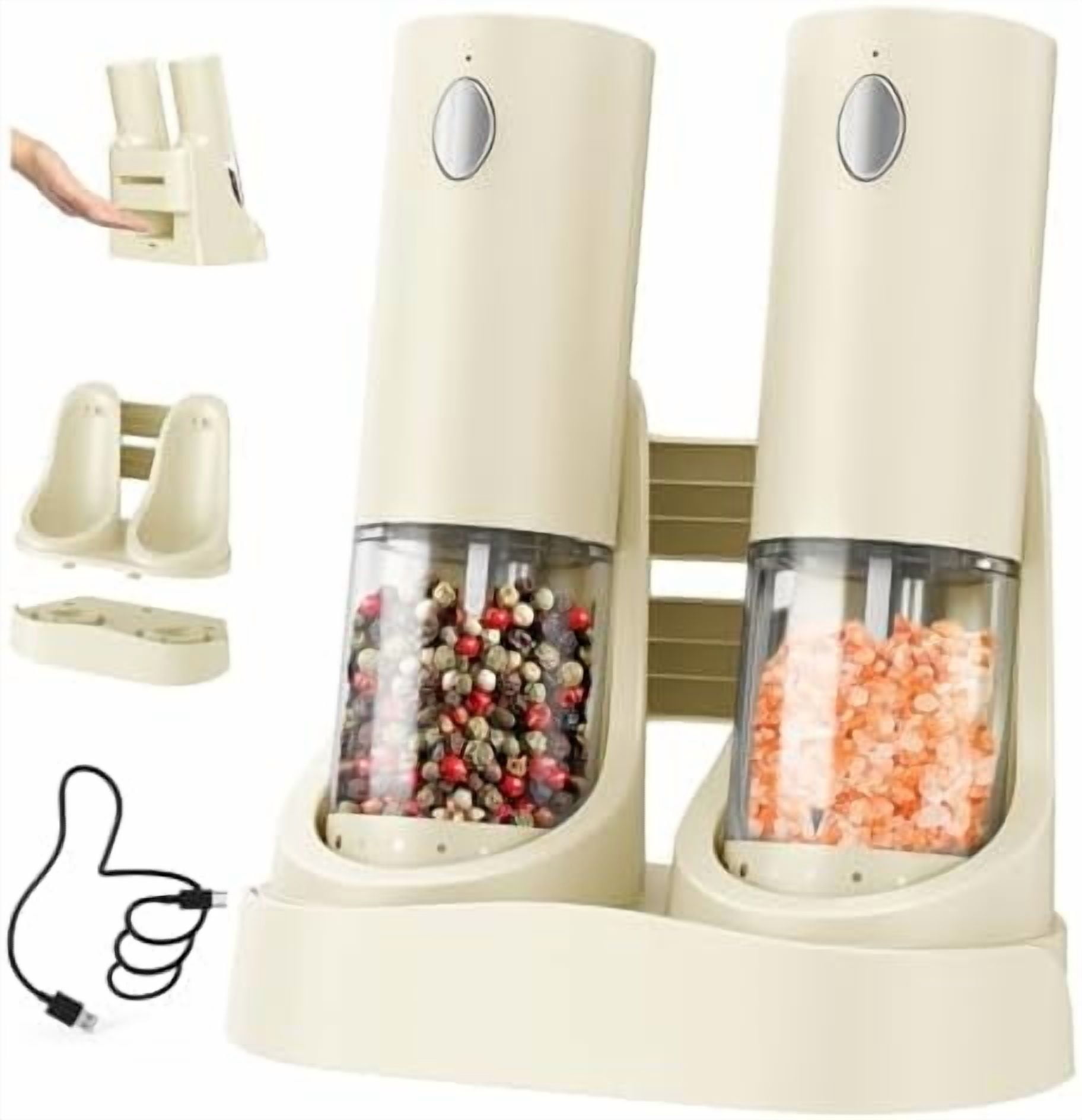 Electric Salt and Pepper Grinder Set Automatic Salt and Pepper Grinder ...