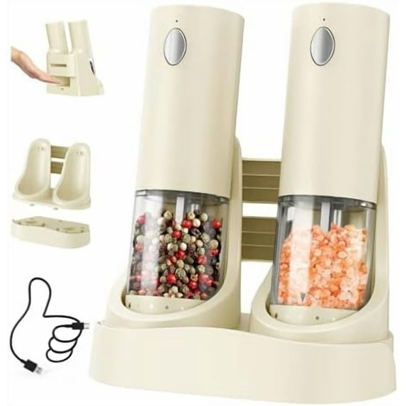 Electric Salt and Pepper Grinder Set Automatic Salt and Pepper Grinder ...