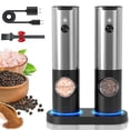 OGEDNAC Electric Salt & Pepper Grinder Set, USB Rechargeable, LED ...