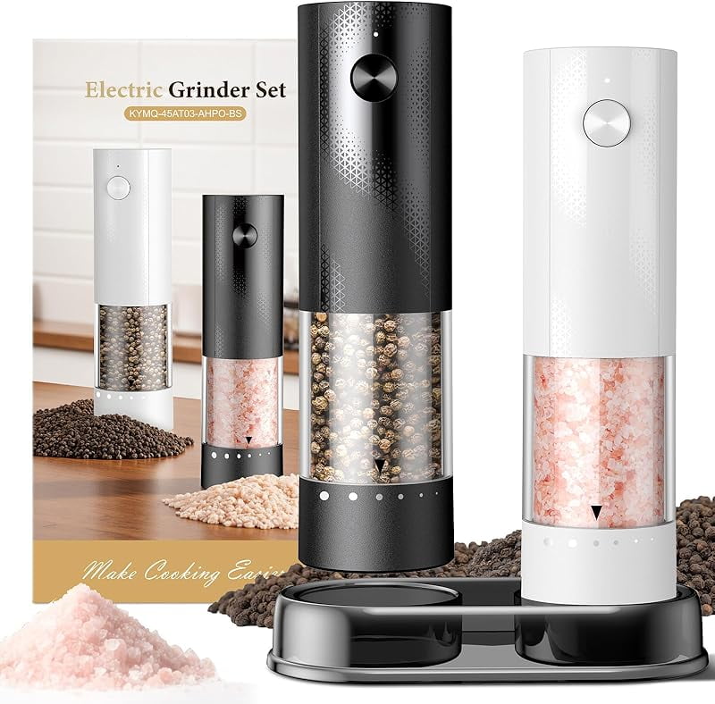 Electric Salt and Pepper Grinder Set – Rechargeable Automatic Salt ...