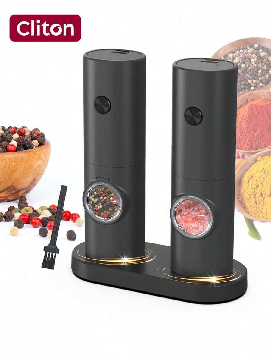 Electric Salt & Pepper Grinder Set (Top-Refill) | Battery Operated ...