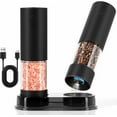 Electric Salt and Pepper Grinder Set USB Rechargeable Automatic Mills ...