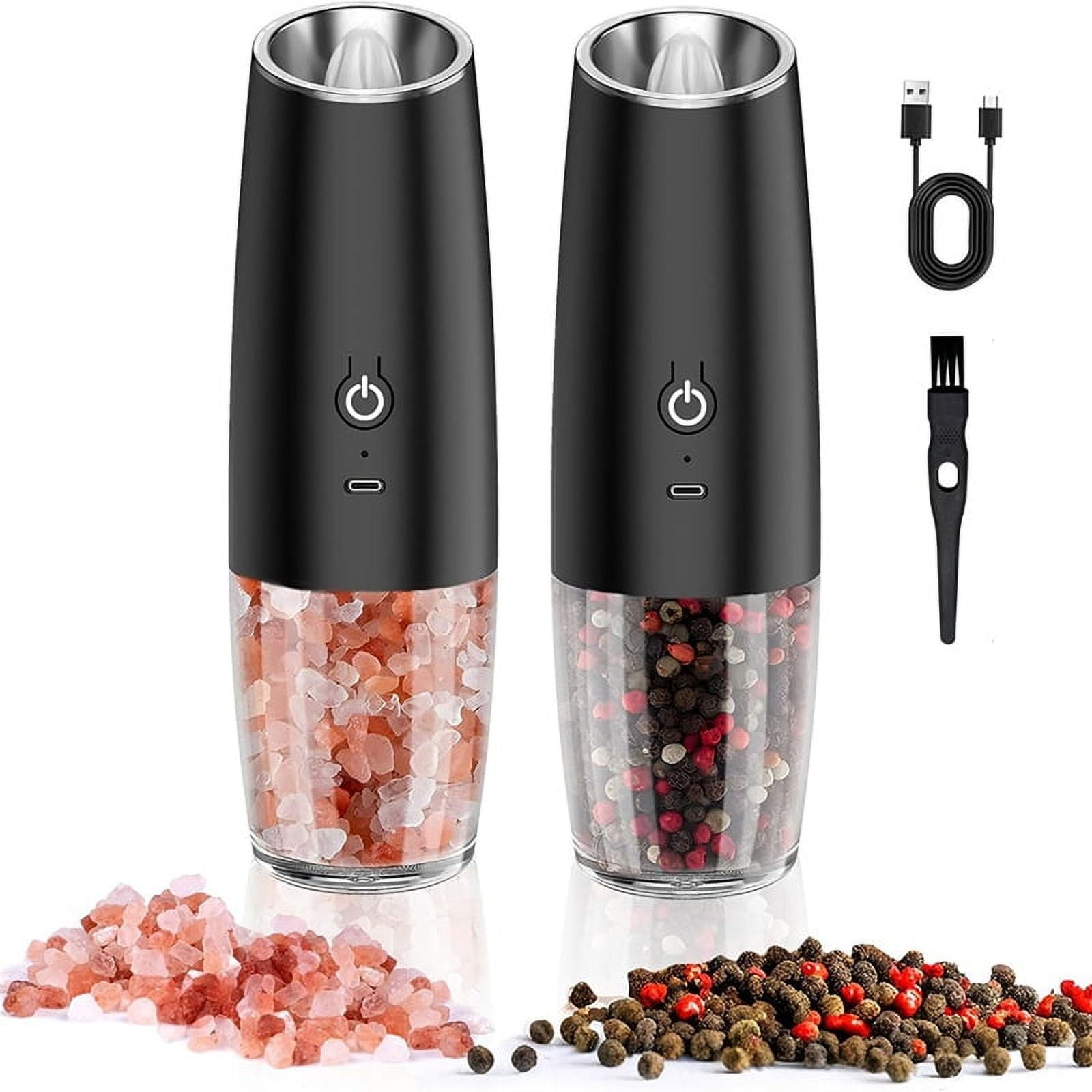 Electric Salt & Pepper Mill Set,Rechargeable Electric Salt Mill ...