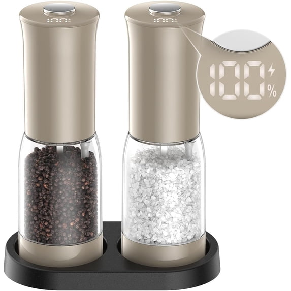 Electric Salt and Pepper Set with LED Power Display,Larger Capacity ...