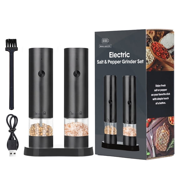 Electric Salt and Pepper Grinder Set Automatic Battery Pepper Mill ...
