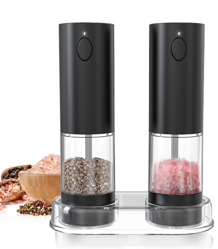 Electric Salt and Pepper Grinder Set Automatic Battery Pepper Mill ...