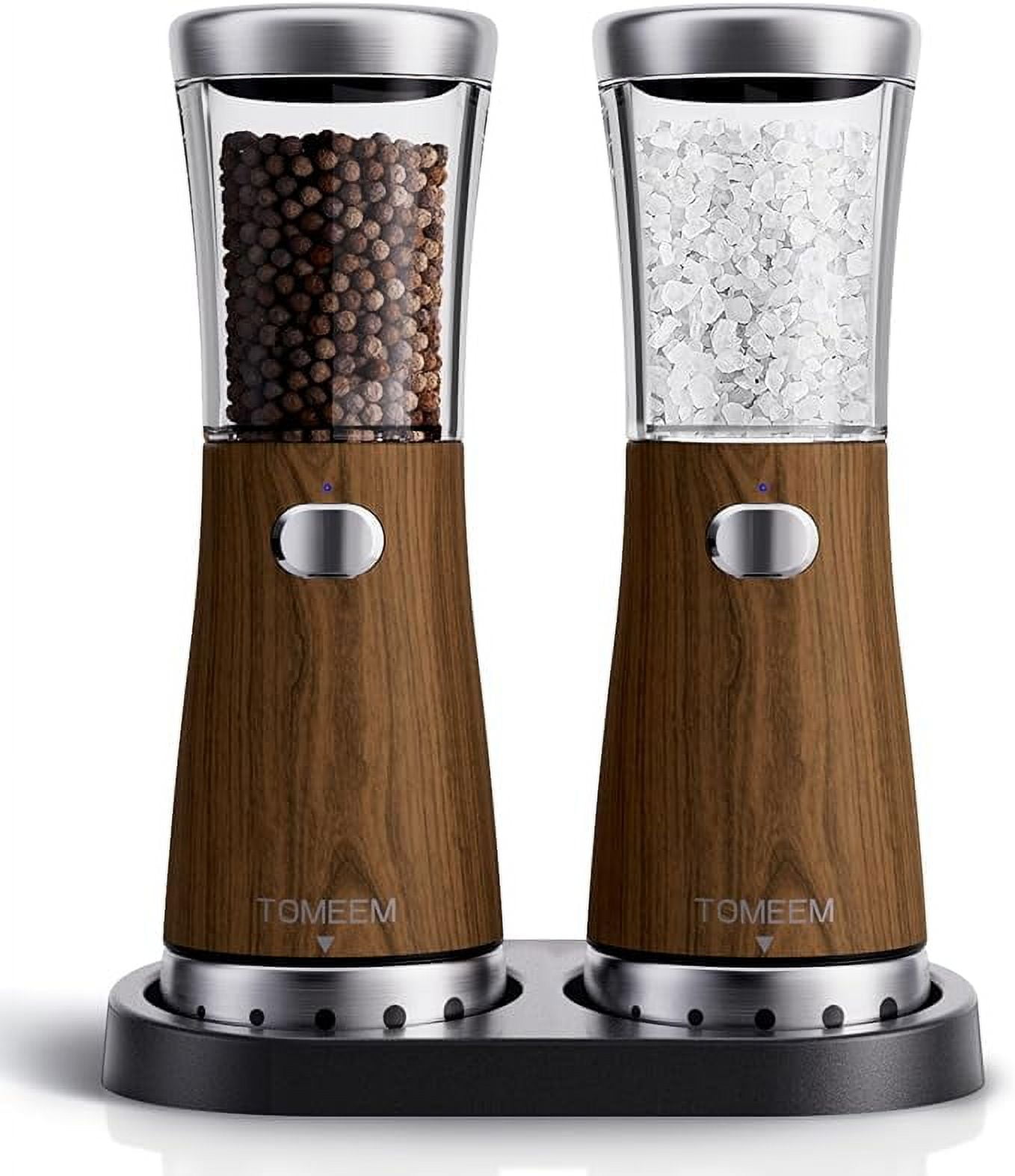 Electric Salt and Pepper Grinder Set Rechargeable Stainless Steel ...
