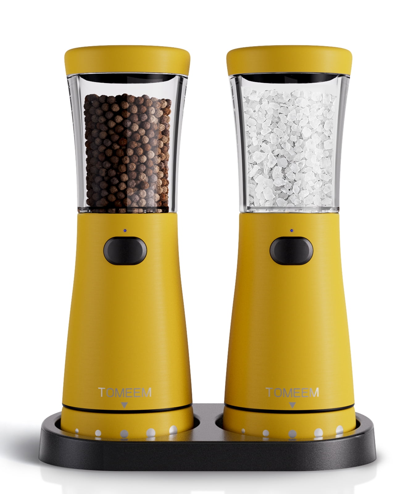 Electric Salt and Pepper Grinder Set Spice Grinder with Storage Base 4 ...