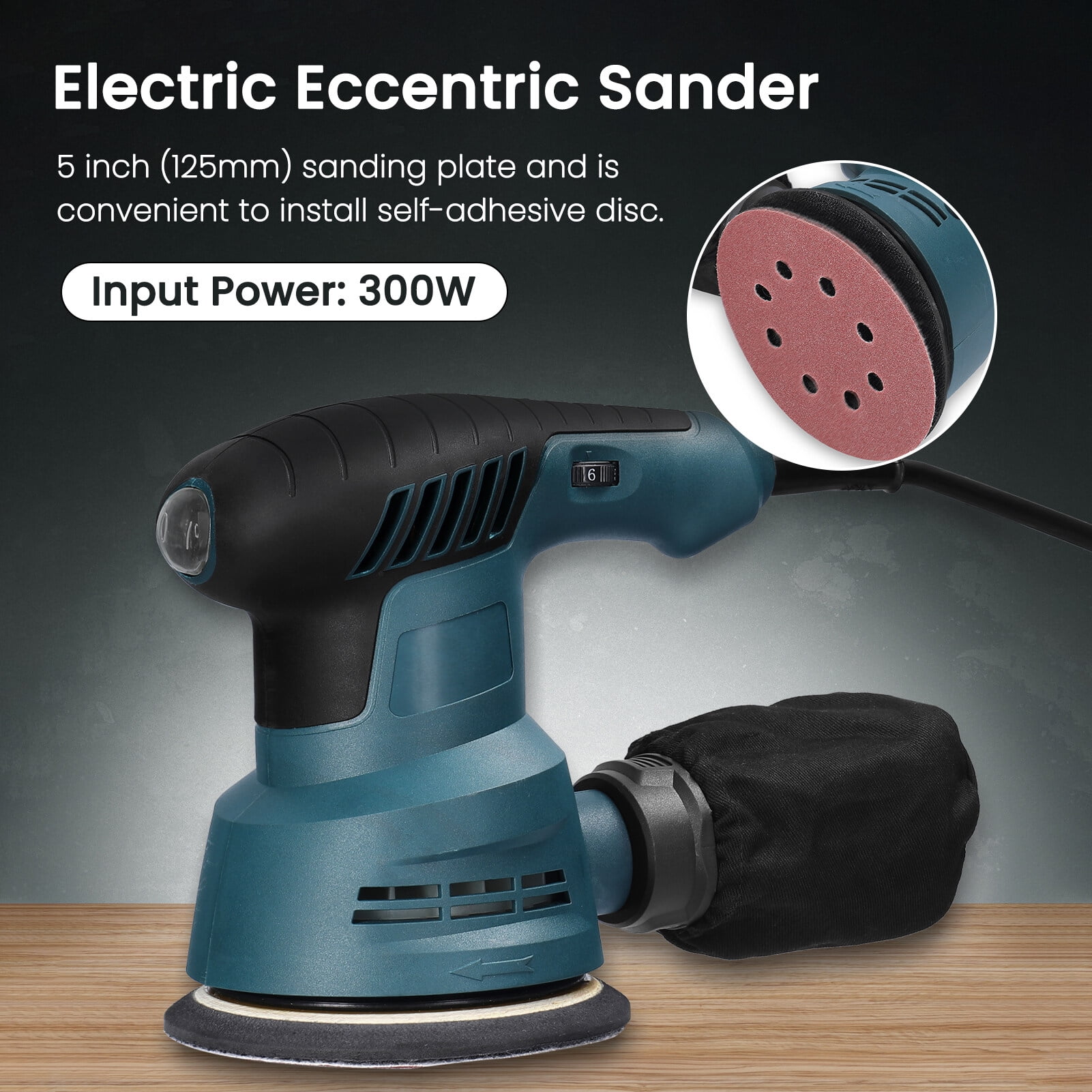 Electric Sander,Inch 125mm Plate Handheld Sander 5 Sander Wood ...