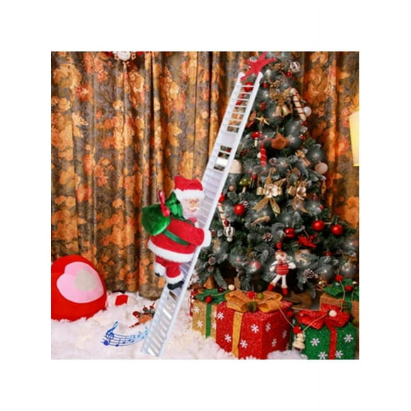 Santa Climbing Up A Ladder Lights