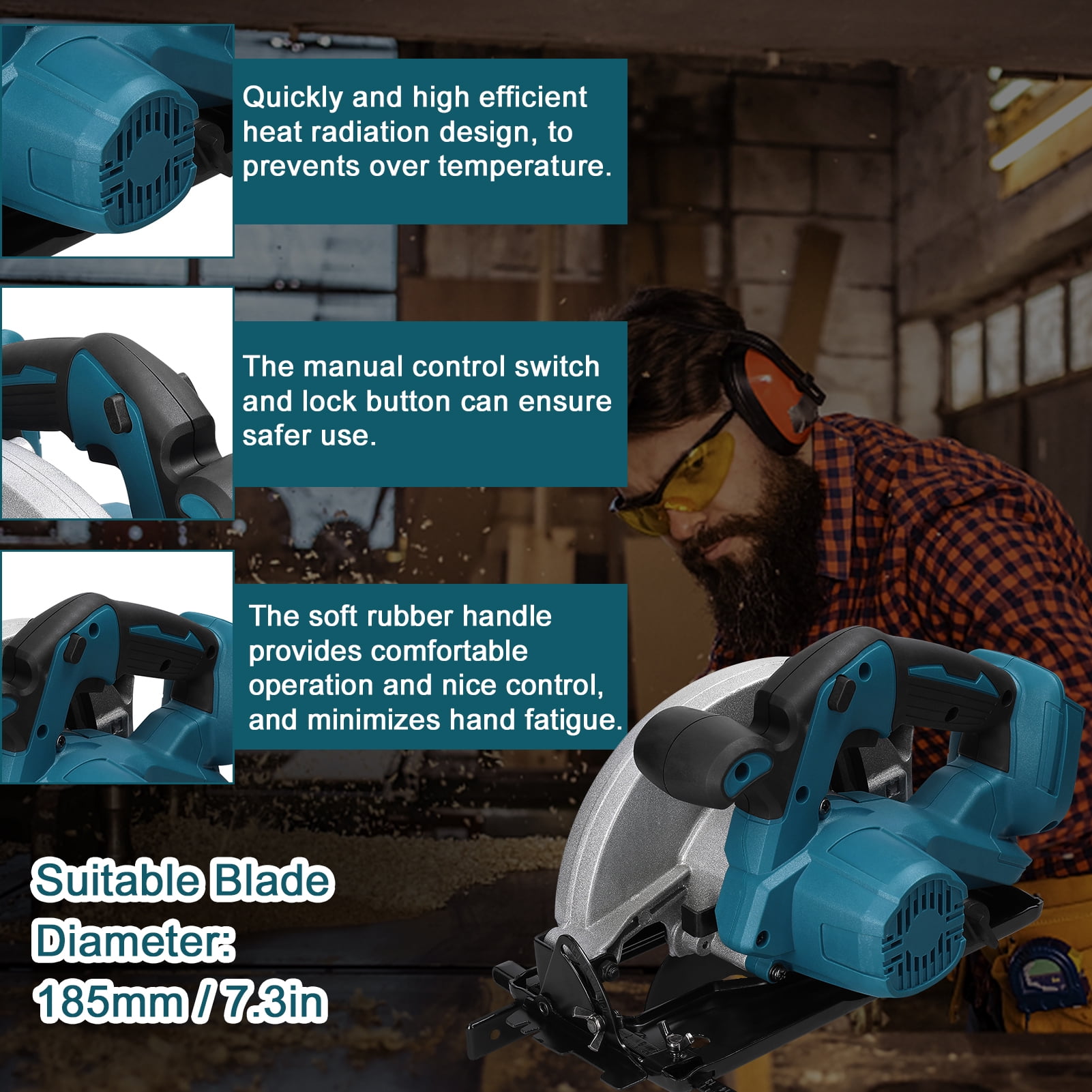 Electric Saw,Wood Saw 7inch Battery Saw Saw Siuke 7inch Huiop Cousopo ...