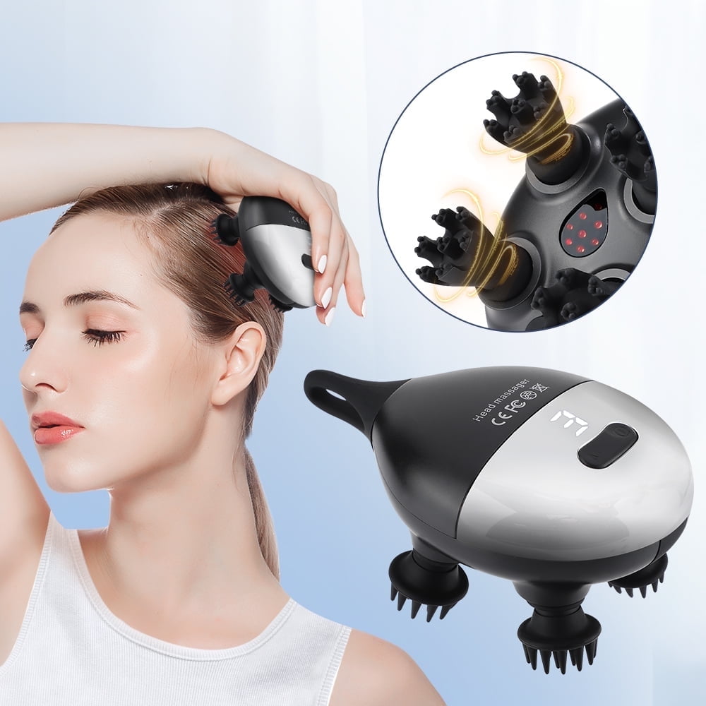 Electric Scalp Massager Handheld,Waterproof 3 Speed Kneading Ultrasonic ...