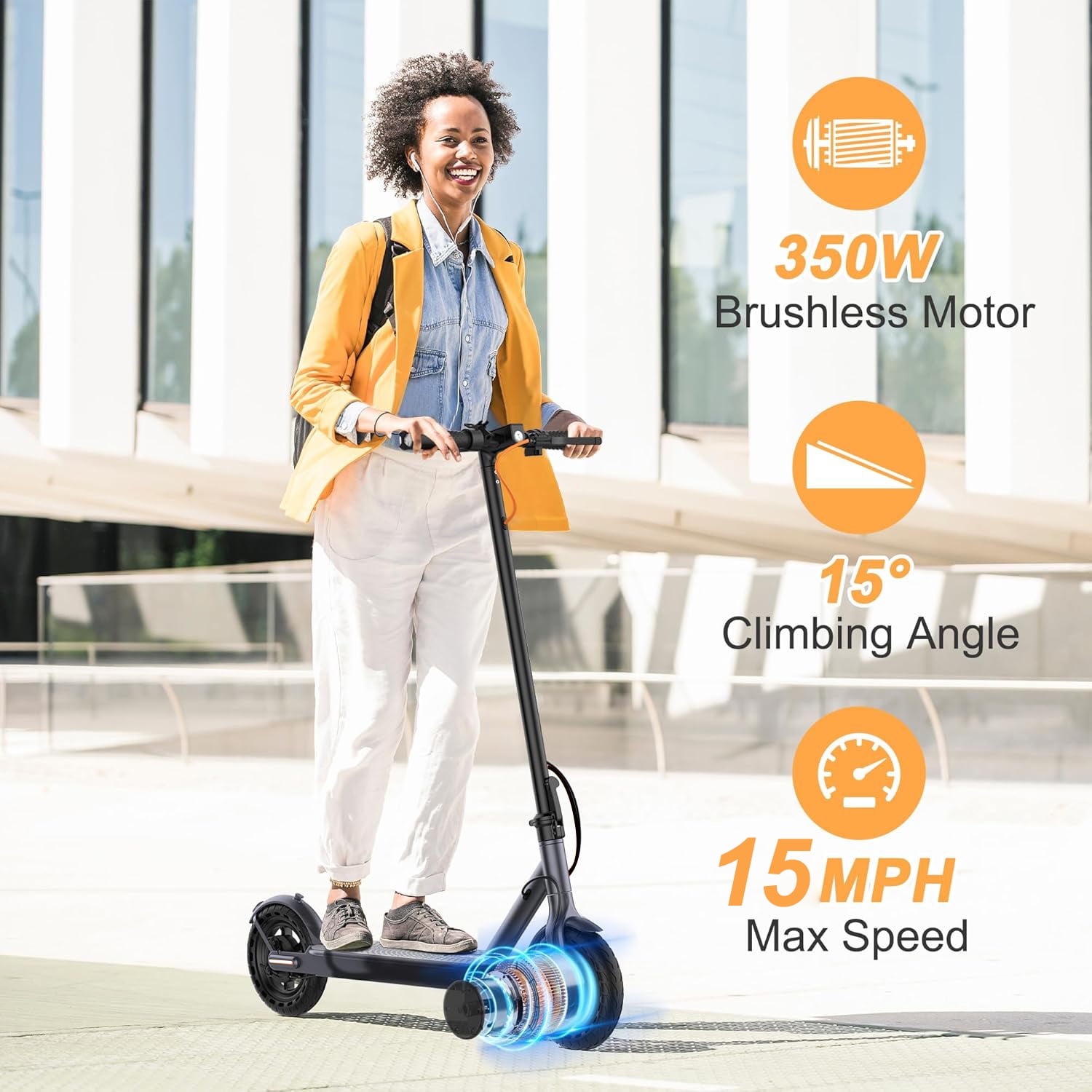 Electric Scooter 8.5-inch Integrated Die Casting Folding 350W Powerful ...