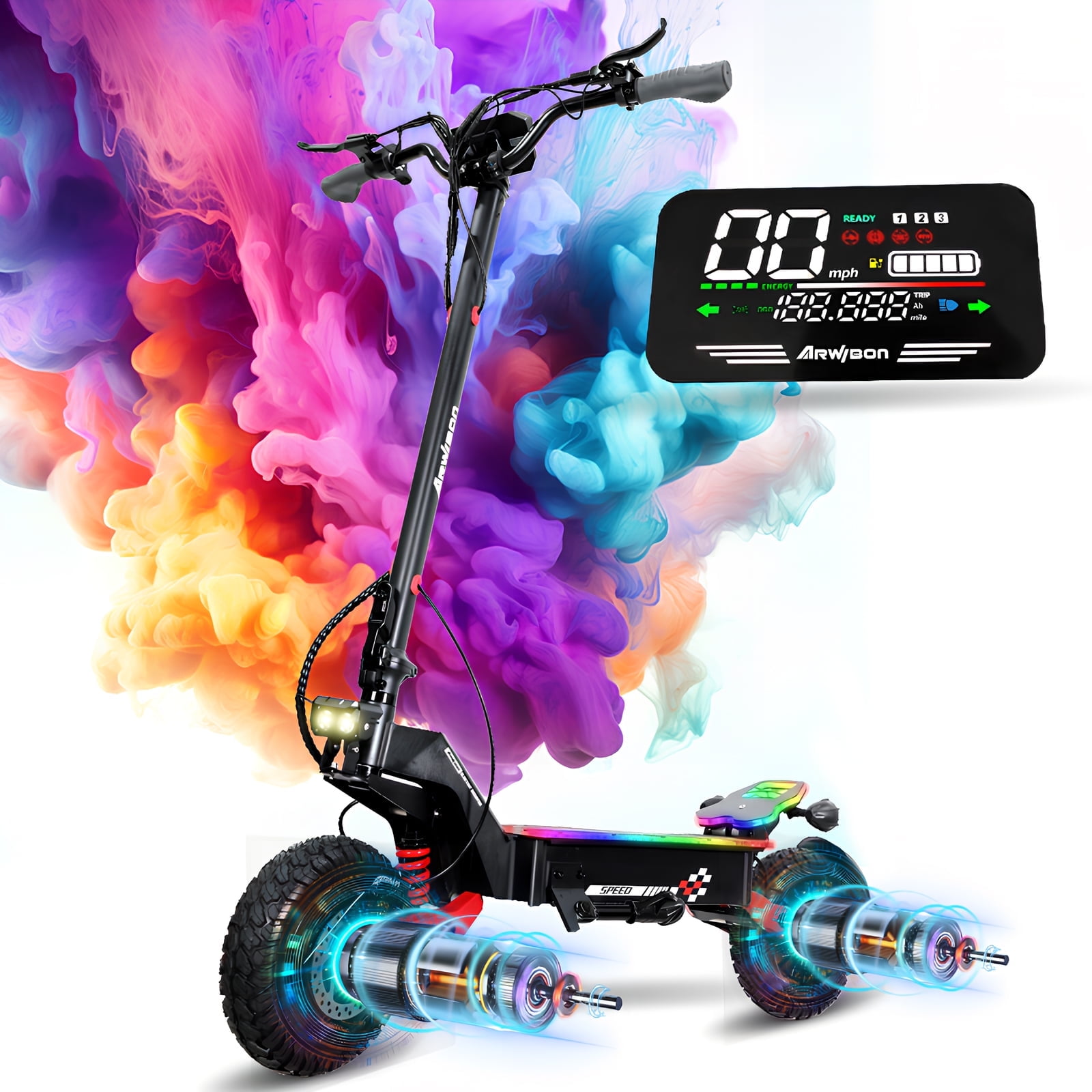 GT06 Electric Scooter, 2400W 52V 23.4AH, 40MPH, 43-Mile Range, Foldable ...