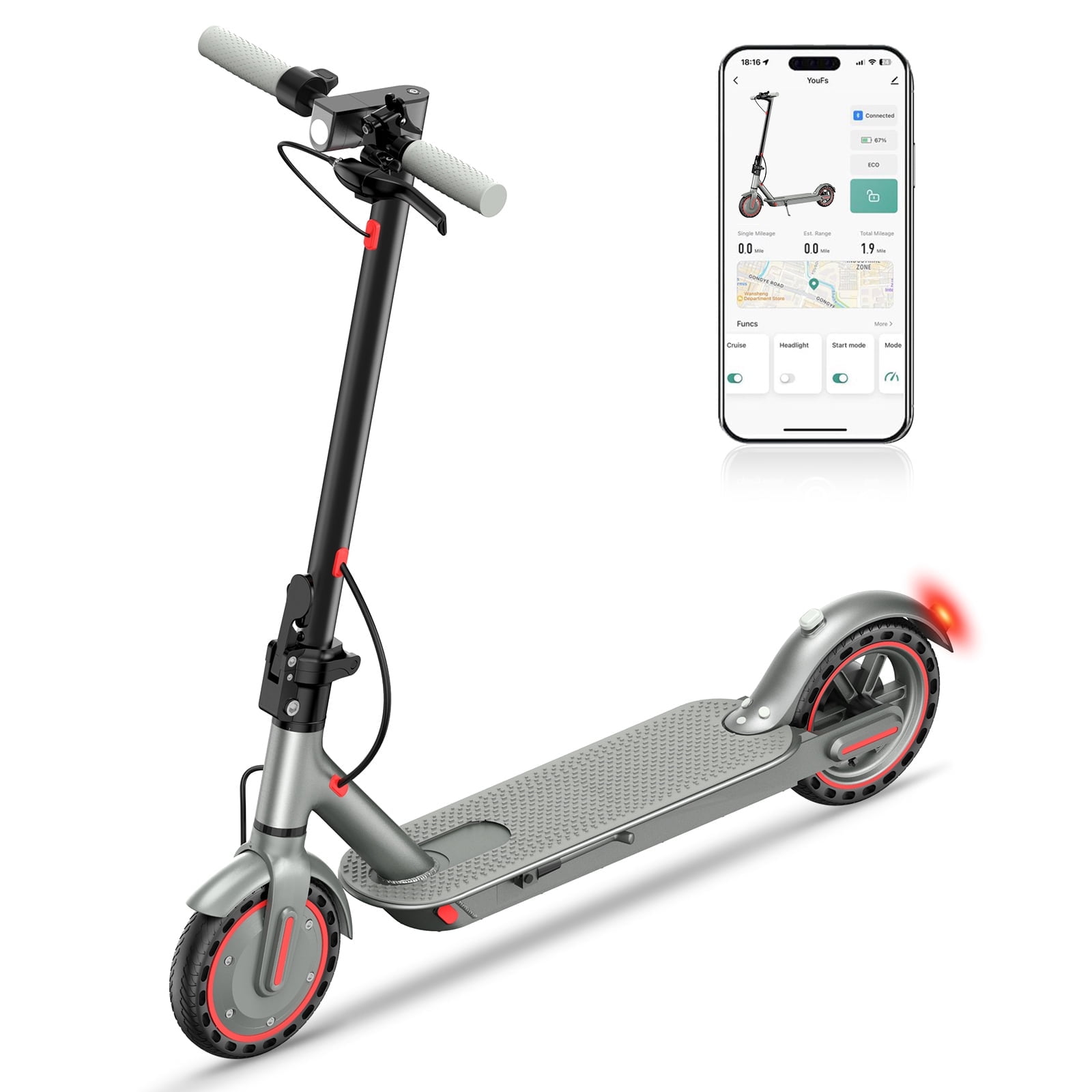 Electric Scooter for Adults, 350W motor 19MPH & 15Miles Range Portable ...