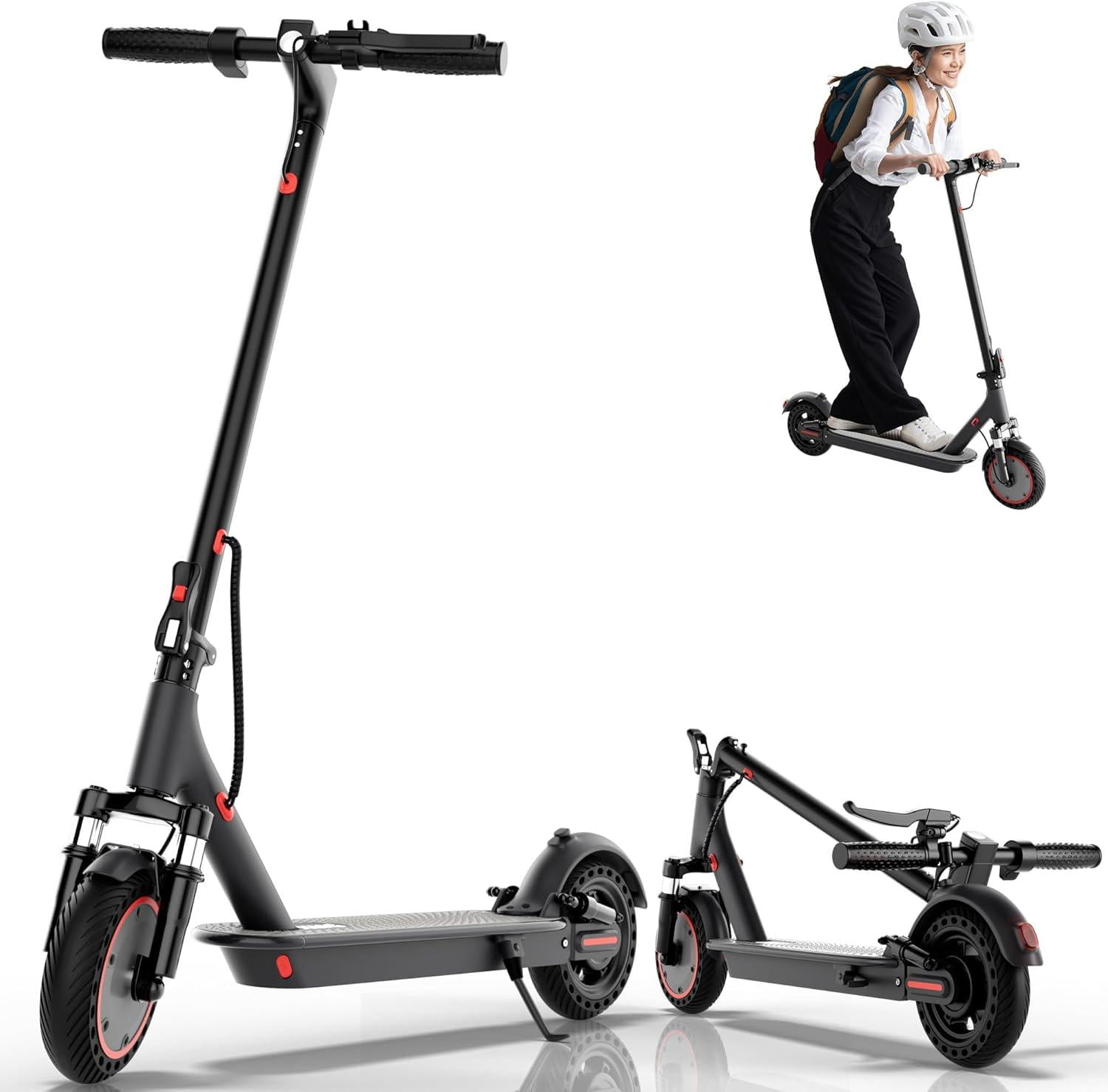 Electric Scooter for Adults with Dual Suspension System - 8.5"/10 ...