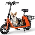 WINDHORSE Electric Scooter for Adults with Seat and Dual Baskets, 450W ...