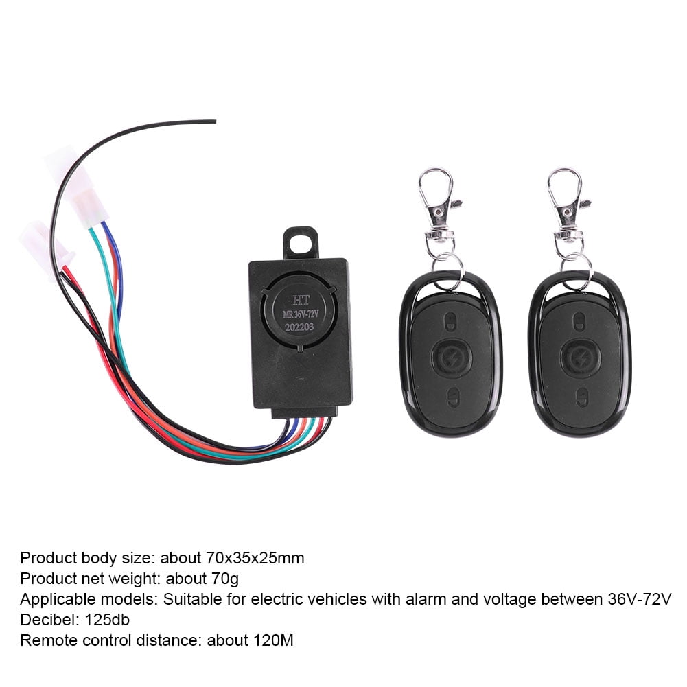 Electric Scooter Alarm System Dual Remote Control Security Moped Alarm ...
