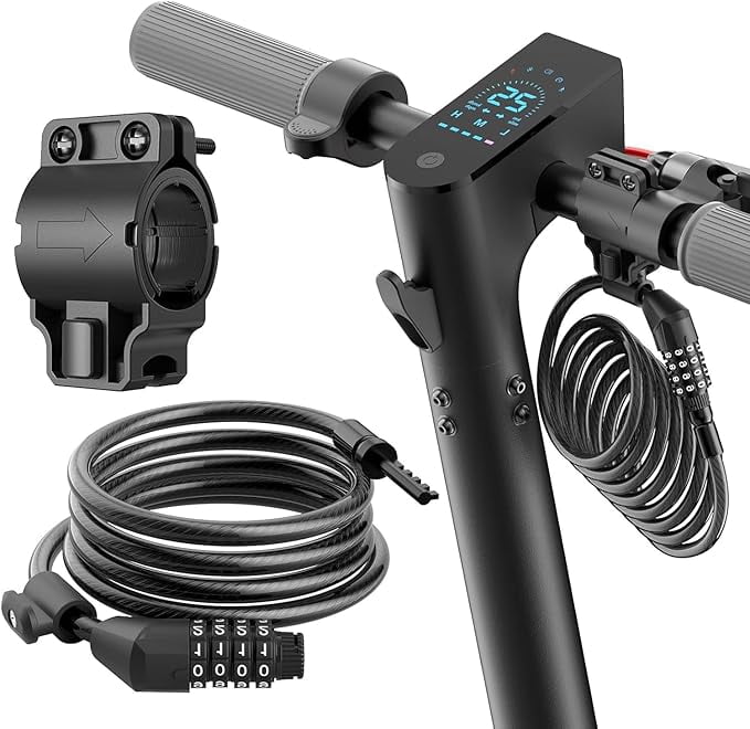 Electric Scooter Combination Lock, Waterproof Anti-Theft Cable Lock ...